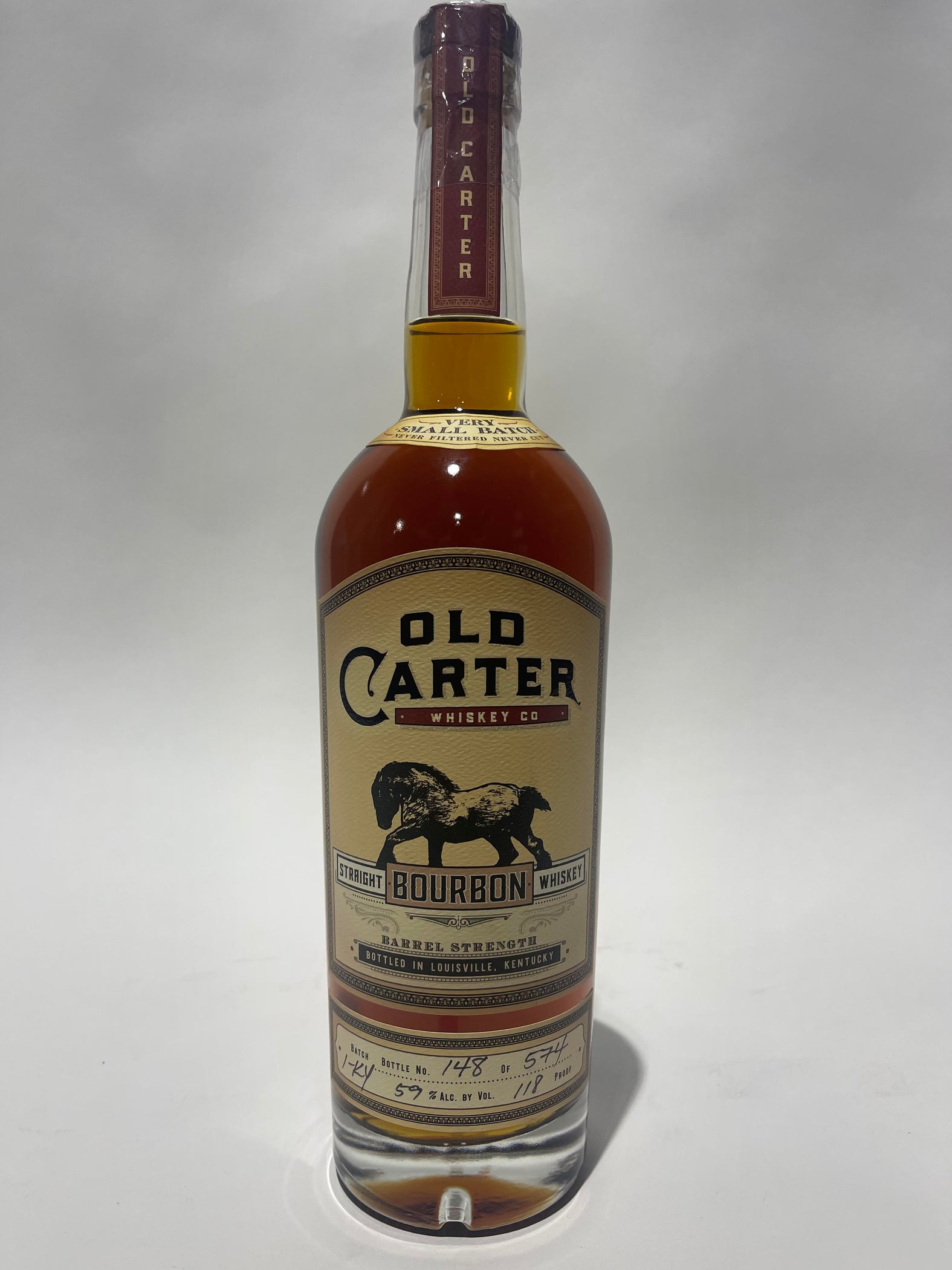 Old Carter Very Small Batch 1-KY Barrel strength Straight Bourbon 118 ...